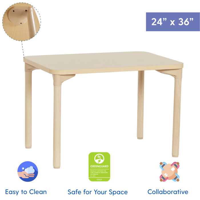 Factory Direct Partners Rectangle All-Purpose Activity Table with Wood Legs | Wayfair